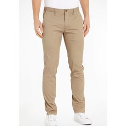 Chinohose Tommy Hilfiger "Chino Bleecker 1985 PIMA CO", Herren, Gr. 31, L&auml;nge 34, beige, Twill, Obermaterial: 96% Baumwolle, 4% Elasthan, normal, Hosen Chinohose
