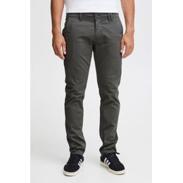 Chinohose Blend "BHTrompo", Herren, Gr. 34, L&auml;nge 32, smoked pearl, Web, 98% Baumwolle, 2% Elasthan, unifarben, regular fit normal, Hosen Chinohose, Stoffhose mit G&uuml;rtelschlaufen und Leder-Details - Regular Fit