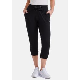 Caprihose STOOKER WOMEN "CINDY Capri Hose Regular Fit", Damen, Gr. 44/46, schwarz, angeraute Sweatware, 92% Baumwolle, 8% Elasthan, gerade 3/4-L&auml;nge, Hosen Caprihose, Regular Fit Sport f&uuml;r Damen