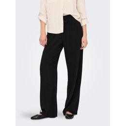 Schlupfhose Only "ONLSIESTA MW PULL-UP LINEN BL PNT NOOS", Damen, Gr. S, L&auml;nge 30, schwarz, Web, Obermaterial: 80% Viskose, 20% Leinen, unifarben, straight fit normal, Hosen Schlupfhose, Viskosemischung