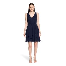 Cocktailkleid Vera Mont "Damen mit Volant", Damen, Gr. 40, Normalgr&ouml;&szlig;en, night sky, Chiffon, Obermaterial: 100% Polyester. Futter: 100% Polyester, loose fit kurz, V-Ausschnitt, Kleider