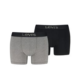 Levi's Boxer LEVI'S, Herren, Gr. L, grau (grau, schwarz), Single Jersey, Obermaterial: 95% Baumwolle, 5% Elasthan, k&ouml;rpernah, Unterhosen, Baumwoll-Stretch, ohne Eingriff