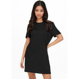 Shirtkleid Only "ONLMAY &ndash; Shirtkleid mit elastischem Material f&uuml;r Alltag", Damen, Gr. L, N-Gr, schwarz, Jersey, Obermaterial: 100% Baumwolle, unifarben, Rundhals, Kleider Shirtkleid, regular fit, casual, Jersey, Baumwolle, Rundhals