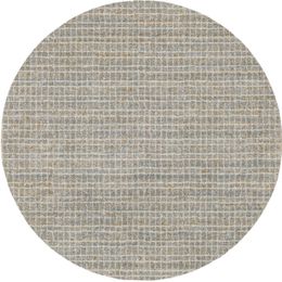 Teppich OCI DIE TEPPICHMARKE "NEW VILLA GEO", grau (grau, creme), H:20mm &Oslash;:160cm, Polypropylen, Teppiche, Teppich, fein kariertes Design, Wohnzimmer