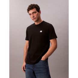 T-Shirt Calvin Klein Jeans "SS BADGE 30S JERSEY CLASSIC TEE", Herren, Gr. M, schwarz, Single Jersey, Obermaterial: 100% Baumwolle, unifarben, klassisch normal, Rundhals, eingesetzt abgesteppte Kante, Shirts T-Shirt, Mit Rundhalsausschnitt