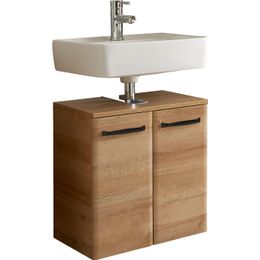 Waschbeckenunterschrank SAPHIR "Quickset 318, mit zwei T&uuml;ren, 60cm breit", riviera eiche quer nachbildung, B:60cm H:53cm T:33cm, Holzwerkstoff, Schr&auml;nke, Waschbeckenunterschrank