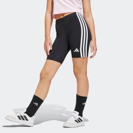 Shorts adidas Sportswear "JG 3S SH LEG", M&auml;dchen, Gr. 128, N-Gr, schwarz-wei&szlig; (schwarz, wei&szlig;,), Obermaterial: 93% Baumwolle, 7% Elasthan, Hosen Shorts, f&uuml;r Kinder, aus Baumwolle und Elasthan, mit Gummizug