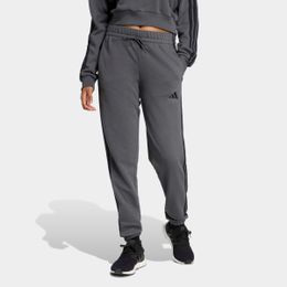 Sporthose adidas Sportswear "W 3S FT CF PT", Damen, Gr. XS, N-Gr, grau six, schwarz, normal, gr., Obermaterial: 55% Baumwolle, 36% Polyester, 9% Viskose, Hosen Sporthose, Regul&auml;re Passform, mittelhoher Bund, weiches French Terry Material