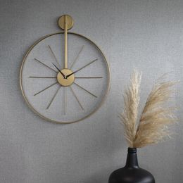 Wanduhr Art for the home "Luxus Wanduhr Rund", gold, B:55cm H:65cm T:4cm, Wanduhren, Wanduhr, Uhr - Luxuri&ouml;se runde H&auml;ngeuhr in Gold - 55cm x 65 cm