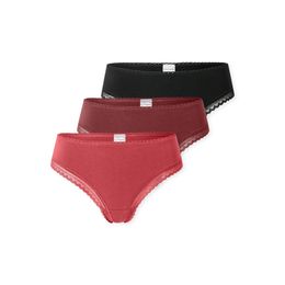 String Schiesser "Modern Multipacks", Damen, Gr. 42, sortiert 5, Single Jersey, Obermaterial: 95% Baumwolle, 5% Elasthan, k&ouml;rpernah, Unterhosen String, Spitzenb&auml;nder, Baumwollmischung, Single Jersey