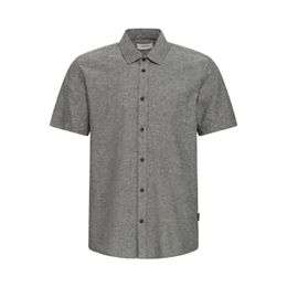 Leinenhemd Blend "Leinenhemd BHAban Slub Linen Mix", Herren, Gr. M, N-Gr, schwarz (schwarz beauty), Obermaterial: 70% Baumwolle CO. 30% Leinen LI., Hemden