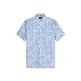 Businesshemd OLYMP "OLYMP Luxor, comfort fit - big, New Kent", Herren, Gr. 49, Normaler Arm, bleu, 100% Baumwolle, Hemden