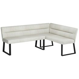 Essbank OTTO HOME "Ivanna", creme, schwarz, B:193.152cm H:82cm T:62cm, Stoff, Sitzb&auml;nke, Essbank, gepolsterte R&uuml;ckenlehne und Sitzfl&auml;che