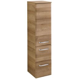 Midischrank SAPHIR "Quickset 318, mit 1 T&uuml;r, 2 Ausz&uuml;ge, 30cm breit", riviera eiche quer nachbildung, B:30cm H:123cm T:33cm, Holzwerkstoff, Schr&auml;nke, Midischrank