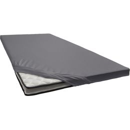 Spannbettlaken Estella "Jersey Topper aus Baumwolle mit Elasthan", grau (schiefer), B:100cm L:200cm, Jersey, Obermaterial: 97% Baumwolle, 3% Elasthan, Bettlaken, Spannbettlaken, f&uuml;r Topper bis 10 cm H&ouml;he