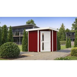 Gartenhaus Weka "229 A", rot (rot, wei&szlig;), Fu&szlig;boden im Gartenhaus, ohne Dacheindeckung, Massivholz, Gartenh&auml;user, Gartenhaus