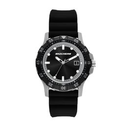 Quarzuhr Skechers "Glen Oaks", schwarz, Armbanduhren, Herren, Quarzuhr, Armbanduhr, Herrenuhr, Silikonarmband, analog, Tag