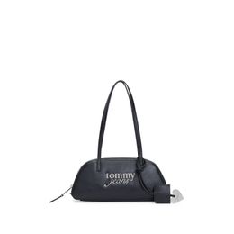 Schultertasche Tommy Jeans "TJW BOLD SHOULDER BAG", Damen, Gr. B/H/T: 28cm x 12,5cm x 6cm, schwarz, Lederimitat, Taschen Schultertasche, Damen Handtasche, Umh&auml;ngetasche mit plakativem Logo