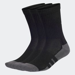 Funktionssocken adidas Performance "ESS CC CREW 3P", Damen, Gr. M (40/42), schwarz (schwarz, grau six), Obermaterial: 69% Polyester, 26% Baumwolle, 4% Elasthan, 1% sonstige Fasern, Socken