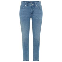 7/8-Jeans MAC "MELANIE 7/8 summer", Damen, Gr. 34, L&auml;nge 27, light random mid blau wash, Denim/Jeans, Obermaterial: 90% Baumwolle, 8% Polyester, 2% Elasthan, straight fit 7/8-L&auml;nge, Jeans, Sommerliche Denim-Qualit&auml;t, sehr leicht im Gewicht