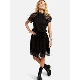 Jerseykleid LIBERT&Eacute; ESSENTIEL "Libert&eacute; Essentiel Dress ALMA-SS", Damen, Gr. M/L, schwarz, Obermaterial: 90% Polyester, 10% Elasthan, Kleider Jerseykleid
