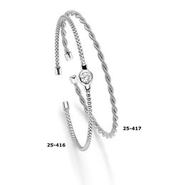 Adelia&acute;s Armreif ADELIA&acute;S "Armreif Armband aus Silber rhodiniert rhodiniert", silber, Armb&auml;nder, Damen, Silber 925 (Sterlingsilber), Armreif, mit Zirkonia