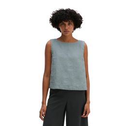 Marc O'Polo Blusentop MARC O'POLO "mit Bindeb&auml;ndern im R&uuml;cken", Damen, Gr. 46, quiet sea, Obermaterial: 100% Leinen, unifarben, regular fit normal, U-Boot-Ausschnitt, Blusen Blusentop