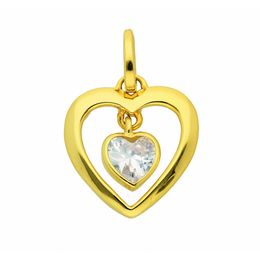 Adelia&acute;s Kettenanh&auml;nger ADELIA&acute;S "Herzanh&auml;nger 333 Gold ( 8K ) mit Zirkonia &ndash; Goldanh&auml;nger Herz", gold, Schmuckanh&auml;nger, Damen, mit Zirkonia, Gold, Kettenanh&auml;nger, Goldanh&auml;nger Herz