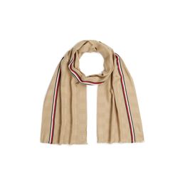 Modeschal Tommy Hilfiger "TH FLAG LIGHTWEIGHT SCARF", Damen, classic stone, Web, Baumwollmischung, Modet&uuml;cher