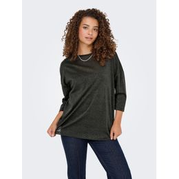 3/4-Arm-Shirt Only "ONLSILVERY GLAMOUR LUREX 3/4 TOP JRS", Damen, Gr. S, rosin detail:tone in tone lurex, Jersey, Obermaterial: 60% Polyester, 24% Viskose, 16% metallisierte Fasern, Glitzermuster, regular fit, Rundhals, Shirts 3/4-Arm-Shirt, mit Glitzer-Effekt