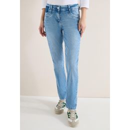 Slim-fit-Jeans Cecil, Damen, Gr. 29, L&auml;nge 30, authentic used wash, Jeans, 78% Baumwolle, 20% Polyester, 2% Elasthan, unifarben, kn&ouml;chelfrei, Jeans Slim-fit-Jeans, Middle Waist