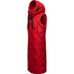 Steppweste Navahoo "Schnuckel", Damen, Gr. S (36), rot, Oberstoff: 100% Polyester. Futter: 100% Polyester. Wattierung: 100% Polyester, l&auml;ssig geschnitten ca. Mitte Wade, hoch geschlossener Ausschnitt, Westen Steppweste, warme Damen Outdoor-Weste lang mit Kapuze