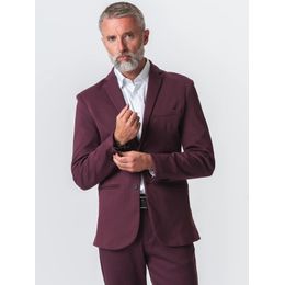Sakko TEESHOPPEN "TEESHOPPEN Blazer The Original", Herren, Gr. 52, bordeaux, Obermaterial: 75% Polyester, 22% Viskose, 3% Elasthan, Sakkos Sakko