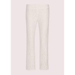 Madeleine Mode Stoffhose MADELEINE "Spitzenhose Edle Hose in 7/8-L&auml;nge, Bootcut-Form", Damen, Gr. 21, N + K Gr, wei&szlig; (wollwei&szlig;), Obermaterial: 65% Baumwolle CO. 35% Polyamid PA., Modern, Hosen Stoffhose, Wertvolle Spitze