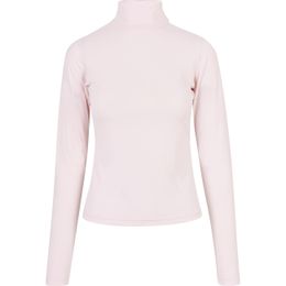 Langarmshirt Urban Classics "Urban Classics Damen Ladies Modal Turtleneck Longsleeve", M&auml;dchen, Gr. 3XL, pink, 77% Modal, 23% Polyester, unifarben, normal, hoch geschlossener Ausschnitt, Shirts Langarmshirt