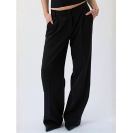Chinohose TEESHOPPEN "TEESHOPPEN Trouser Mila", Damen, Gr. S, Normalgr&ouml;&szlig;en, schwarz, Obermaterial: 88% Polyester, 12% Elasthan, Hosen Chinohose