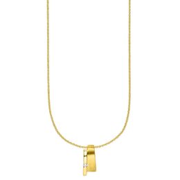 Kette mit Anh&auml;nger Bruno Banani "Schmuck Geschenk Silber 925 Halsschmuck Halskette Ankerkette", gold (gelbgoldfarben, kristallwei&szlig;), Halsketten, Damen, Silber 925 (Sterlingsilber), L: 45 B: 1mm, mit Zirkonia (synth.), B:1mm