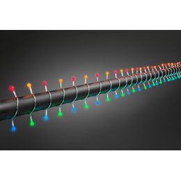 Konstsmide LED-Lichterkette "Weihnachtsdeko aussen", transparent, Dioden 80 Stk. Flammen 80 Stk., Kabell&auml;nge 5m x Gesamtl&auml;nge 11,32m, Lichterketten, LED Globelichterkette, runde Dioden, 80 bunte Dioden