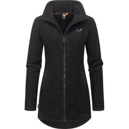 Strickjacke Ragwear "Miram Melange", Damen, Gr. XXXL(46), schwarz, Grobstrick, Obermaterial: 56% Baumwolle, 44% Polyester. Innenfutter: 100% Polyester, figurumspielend Po-bedeckend, hoch geschlossener Ausschnitt, &Auml;rmel ohne &Auml;rmelschlitz normaler Saum mit Daumenl&ouml;chern, Strickjacken Strickjacke, Kuschelige &Uuml;bergangsjacke in Strick-Optik