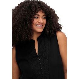 sheego by Joe Browns sheego Gro&szlig;e Gr&ouml;&szlig;en Blusentop mit Spitzenbesatz, schwarz, Gr&ouml;&szlig;e 56 - Damen