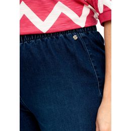 sheego Gro&szlig;e Gr&ouml;&szlig;en Jeansbermudas in schmaler Form, dark blue denim, Gr&ouml;&szlig;e 44 - Damen