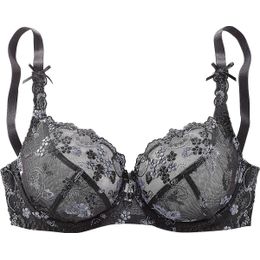 Lascana sheego Gro&szlig;e Gr&ouml;&szlig;en B&uuml;gel-BH, blau-schwarz, Gr&ouml;&szlig;e 95C - Damen