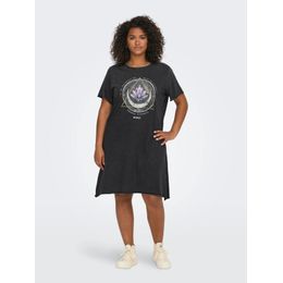 Only sheego Gro&szlig;e Gr&ouml;&szlig;en Shirtkleid, black print:lotus, Gr&ouml;&szlig;e M - Damen