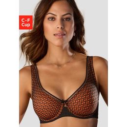 Nuance sheego Gro&szlig;e Gr&ouml;&szlig;en Minimizer-BH, schwarz-zimt, Gr&ouml;&szlig;e 100C - Damen