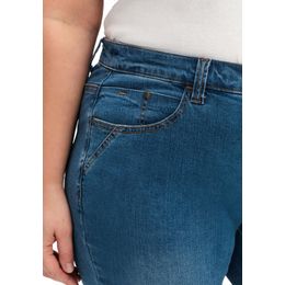 sheego Gro&szlig;e Gr&ouml;&szlig;en Bootcut-Jeans mit schmalem Bein und bequemer Taille, blue denim, Gr&ouml;&szlig;e 54 - Damen