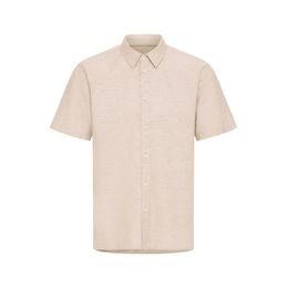 Leinenhemd Blend "Leinenhemd BHAban Slub Linen Mix", Herren, Gr. XL, N-Gr, beige (crockery), Obermaterial: 70% Baumwolle CO. 30% Leinen LI., Hemden