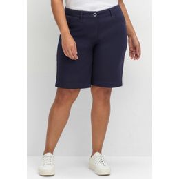 sheego Gro&szlig;e Gr&ouml;&szlig;en Bermudas in Chino-Optik, tiefblau, Gr&ouml;&szlig;e 58 - Damen