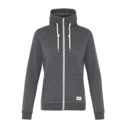 Sweatjacke oxmo "Trainingsjacke OXBitta", Damen, Gr. XS, grau (dunkelgrau melange), Obermaterial: 50% Baumwolle CO. 50% Polyester PES., Sweatjacken Sweatjacke