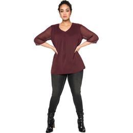 sheego Gro&szlig;e Gr&ouml;&szlig;en Tunika im Lagenlook, weinrot, Gr&ouml;&szlig;e 54 - Damen