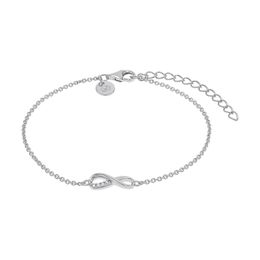 Armband Tom Tailor "Schmuck Geschenk Silber 925 Infinity Unendlichkeitsschleife", silberfarben, kristallwei&szlig;, kristallwei&szlig;, Armb&auml;nder, Damen, 20cm, Silber 925 (Sterlingsilber), Armband, mit Zirkonia (synth.)